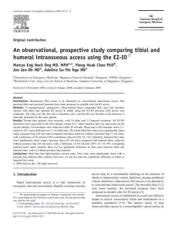 (PDF) An observational, prospective study comparing tibial and humeral ...
