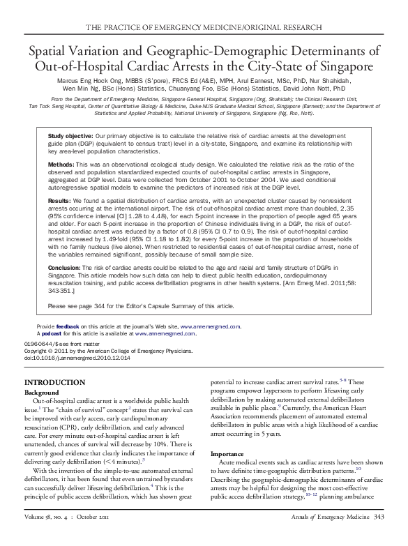 (PDF) Spatial Variation and Geographic-Demographic Determinants of Out ...