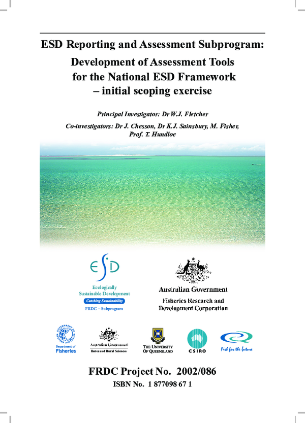 (PDF) ESD Reporting and Assessment Subprogram: Development of ...