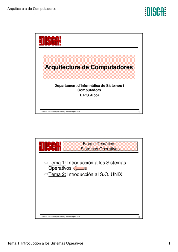 (PDF) Arquitectura de Computadores Departament d'Informàtica de Sistemes i