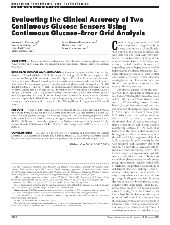(PDF) Benefits and Limitations of MARD as a Performance Parameter for Continuous Glucose ...