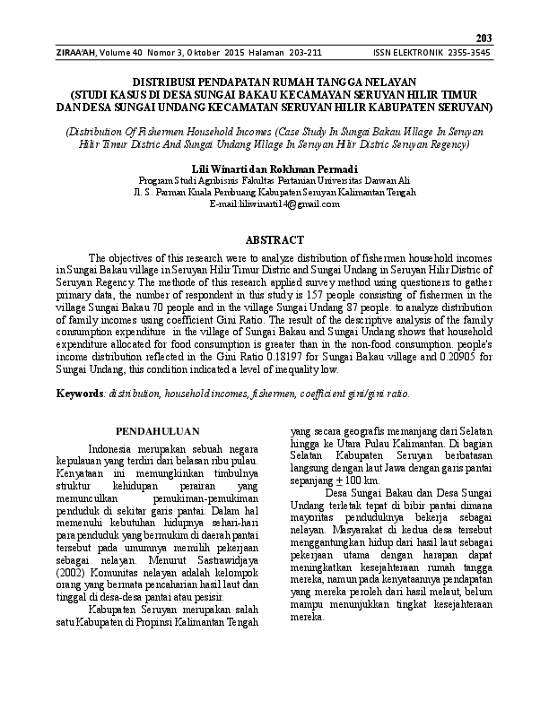 (PDF) ANALISIS DESKRIPTIF FAKTOR SOSIAL EKONOMI YANG MEMPENGARUHI PENDAPATAN RUMAH TANGGA ...