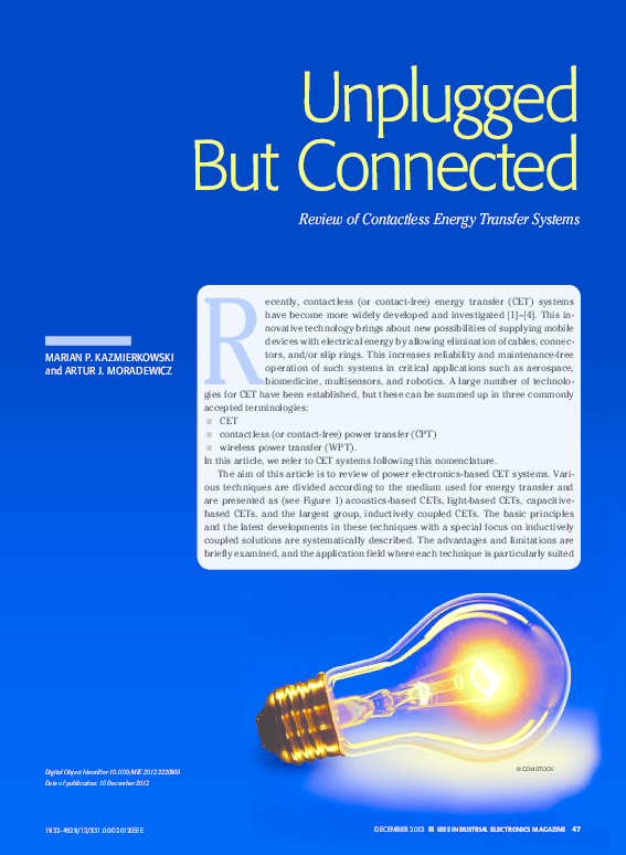 (PDF) Unplugged But Connected: Review of Contactless Energy Transfer ...