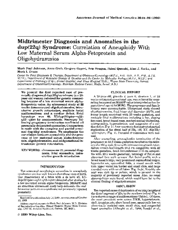 (PDF) Midtrimester diagnosis and anomalies in the dup(22q) syndrome ...