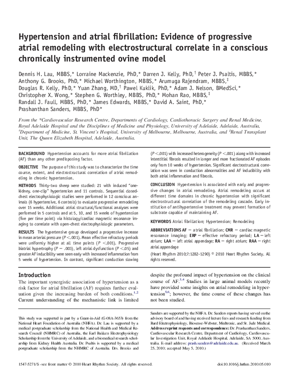 (PDF) Hypertension and atrial fibrillation: Evidence of progressive ...