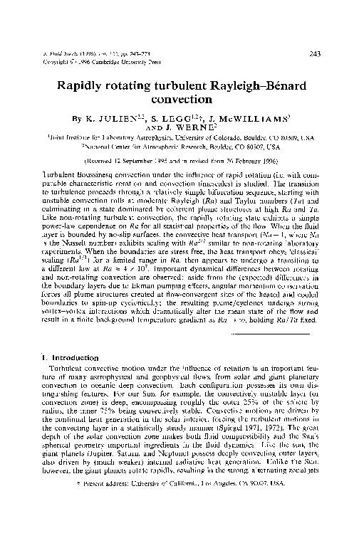 (PDF) Rapidly rotating turbulent Rayleigh-Bénard convection
