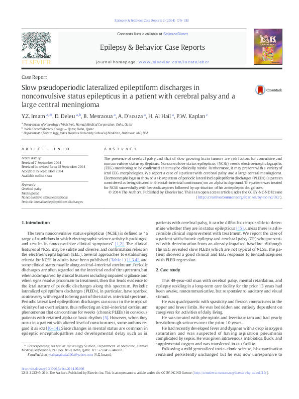 (PDF) Slow pseudoperiodic lateralized epileptiform discharges in ...
