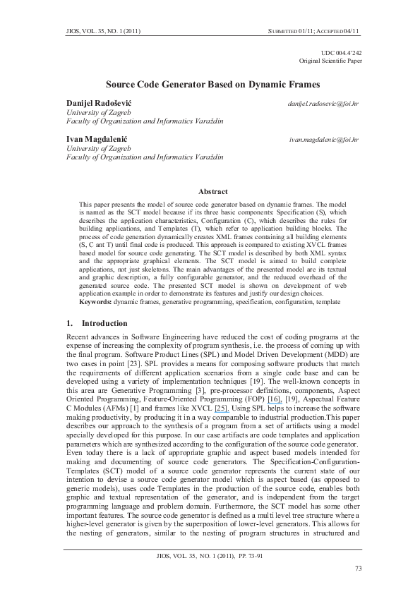Pdf Source Code Generator Based On Dynamic Frames