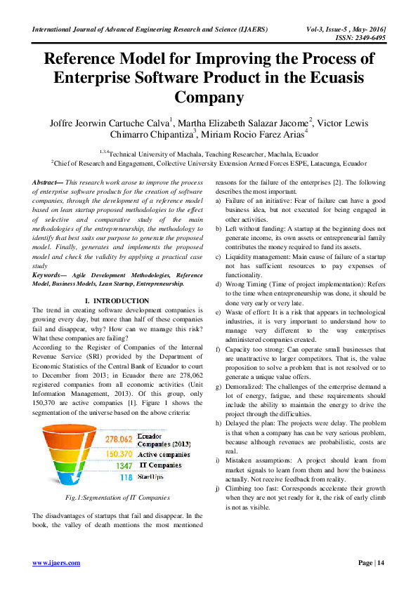 Reference Model for Improving the Process of Enterprise Software ...