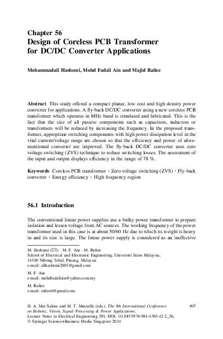 Pdf Design Of Coreless Pcb Transformer For Dc Dc Converter Applications