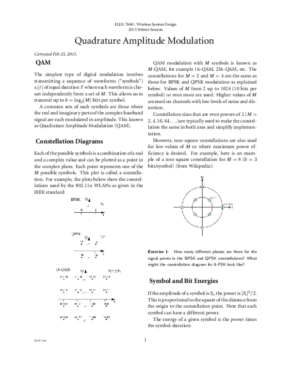 (PDF) ELEX 7860 : Wireless System Design 2013 Winter Session Quadrature ...