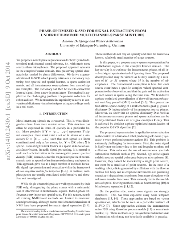(PDF) Phase-optimized K-SVD for Multichannel Sound Mixture Extraction