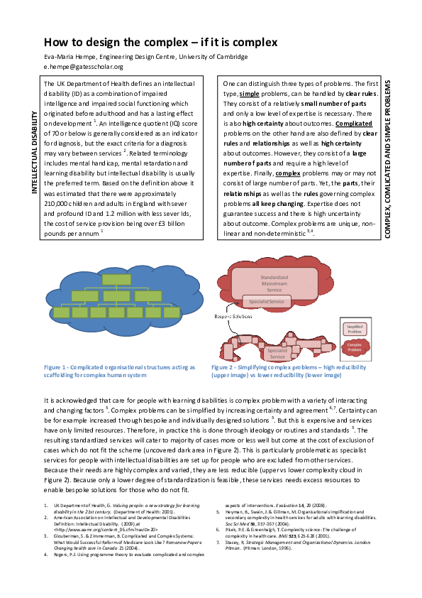 (PDF) How to Design the Complex - if it is complex (poster)