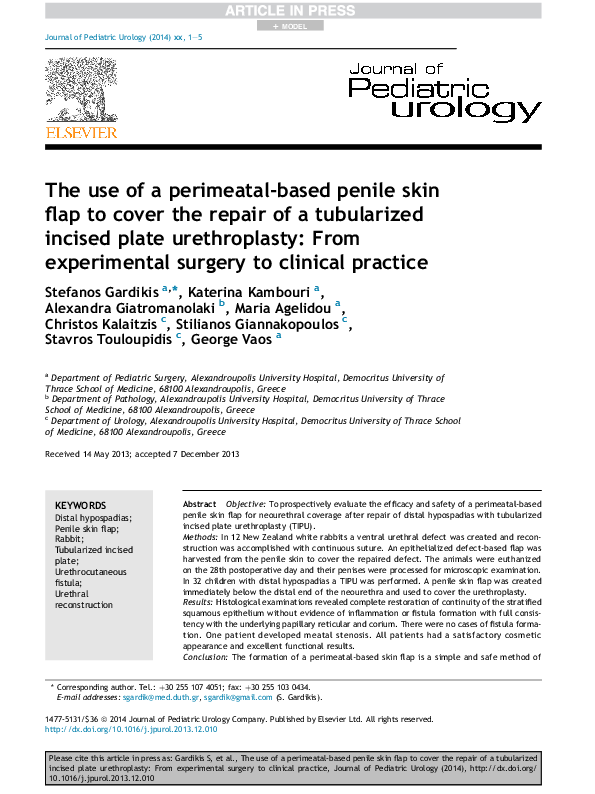 (PDF) The use of a perimeatal-based penile skin flap to cover the ...