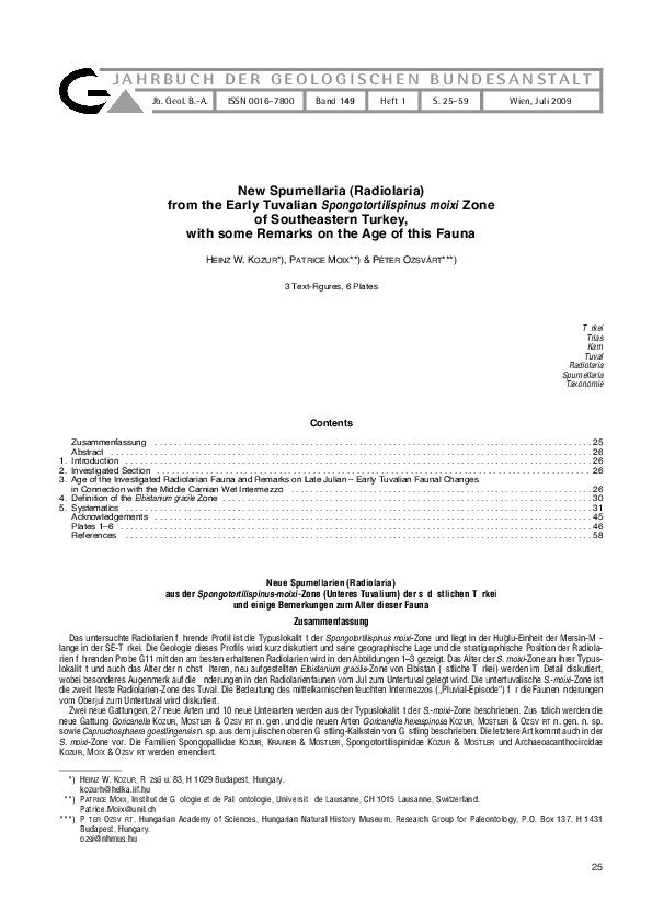 (PDF) New Spumellaria (Radiolaria) from the early Tuvalian ...