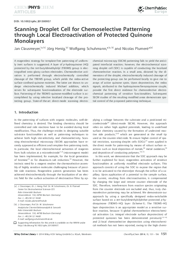 (PDF) Scanning Droplet Cell for Chemoselective Patterning through Local ...