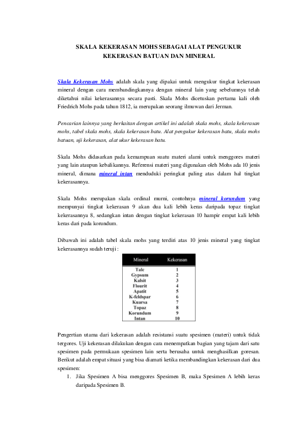(PDF) SKALA KEKERASAN MOHS SEBAGAI ALAT PENGUKUR KEKERASAN BATUAN DAN ...