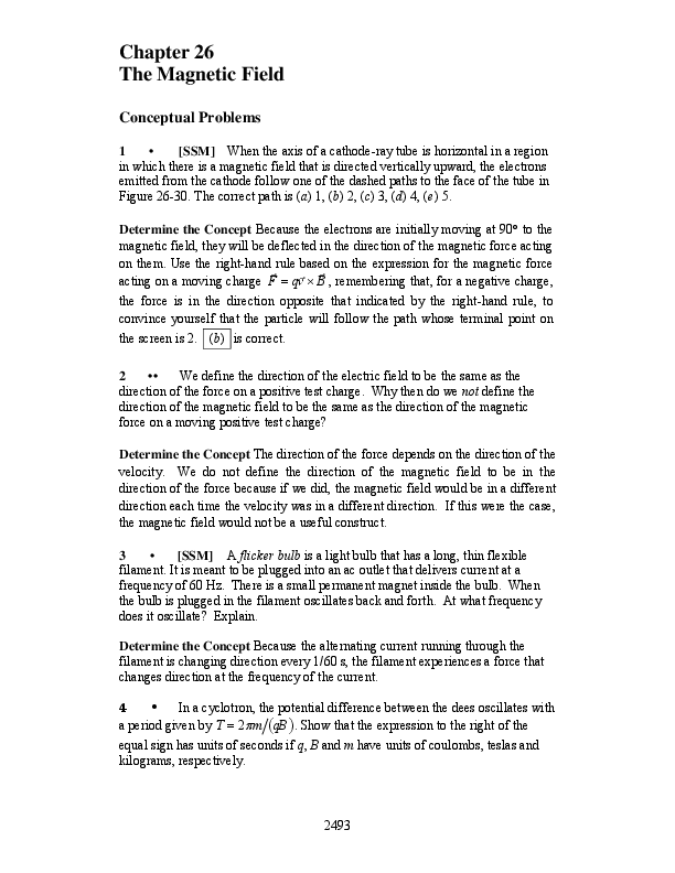 (PDF) Chapter 26 The Magnetic Field Conceptual Problems