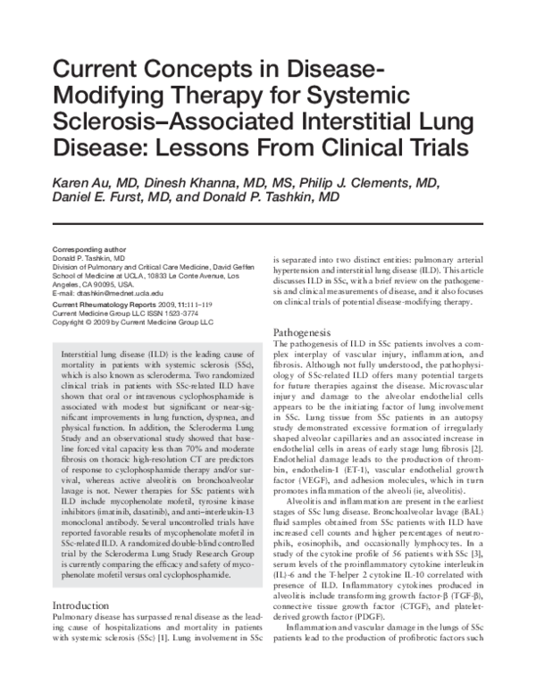 (PDF) Current concepts in disease-modifying therapy for systemic sclerosis-associated ...