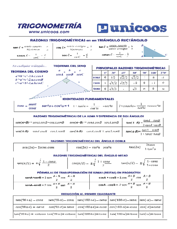 (DOC) Fundamental formulas of trigonometry