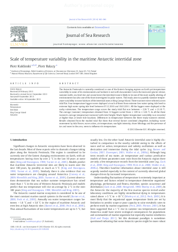 (PDF) Scale of temperature variability in the maritime Antarctic ...