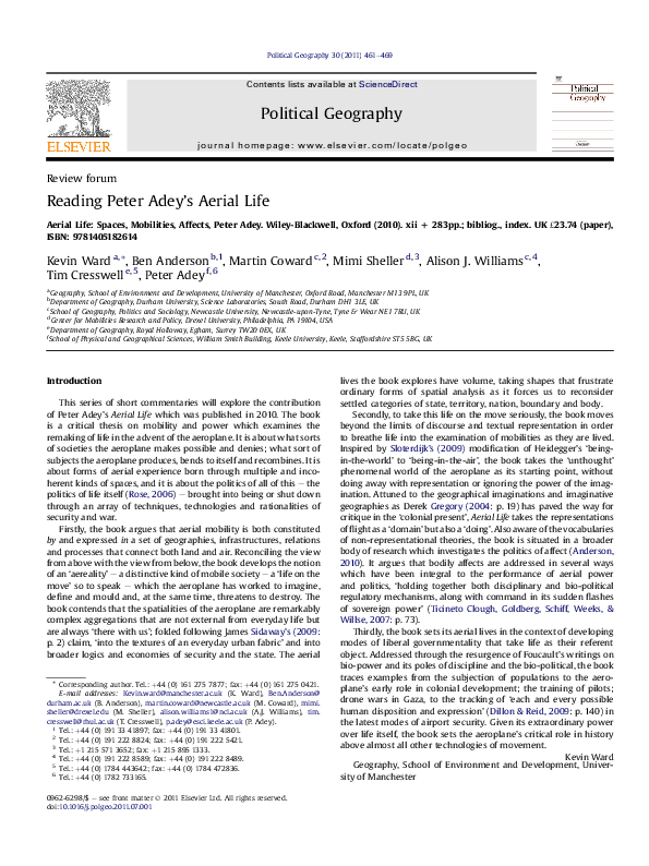 (PDF) Reading Peter Adey’s Aerial Life
