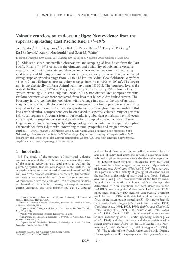 (PDF) Volcanic eruptions on mid-ocean ridges: New evidence from the ...