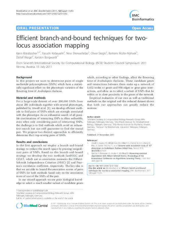 (PDF) Efficient branch-and-bound techniques for two-locus association ...