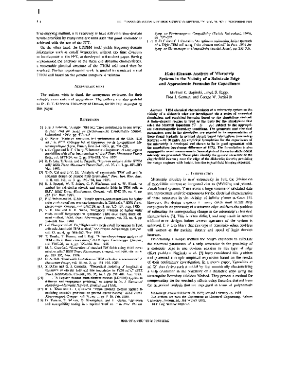 Pdf Finite Element Analysis Of Microstrip Systems In The Vicinity Of A Substrate Edge And