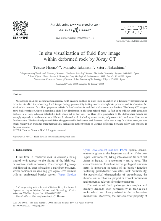 (PDF) Fluid Flow Visualization in Deformed Rocks