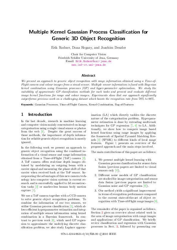 Pdf Multiple Kernel Gaussian Process Classification For Generic 3d