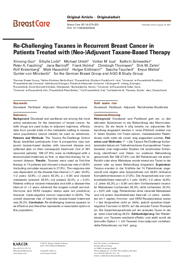 (PDF) Adjuvant Taxanes in Breast Cancer: A Critical Re-appraisal ...