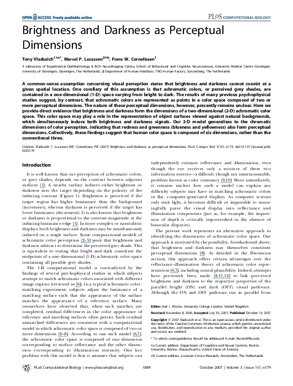(PDF) Brightness and Darkness as Perceptual Dimensions