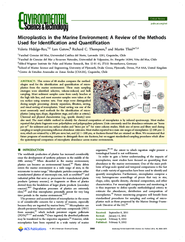 (PDF) Microplastics in the Marine Environment: A Review of the Methods ...