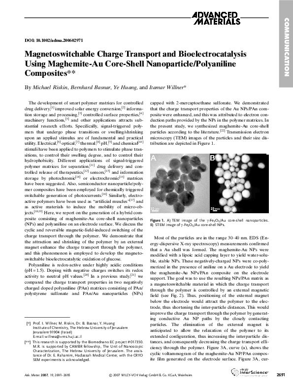(PDF) Magnetoswitchable Charge Transport and Bioelectrocatalysis Using Maghemite-Au Core-Shell ...