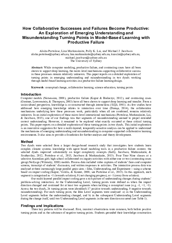 (PDF) How Collaborative Successes and Failures Become Productive: An ...