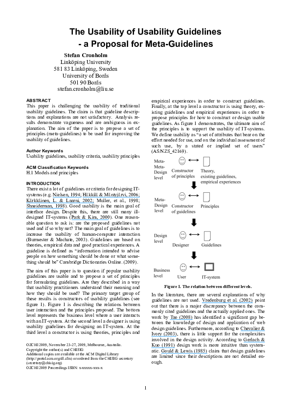(PDF) The usability of usability guidelines