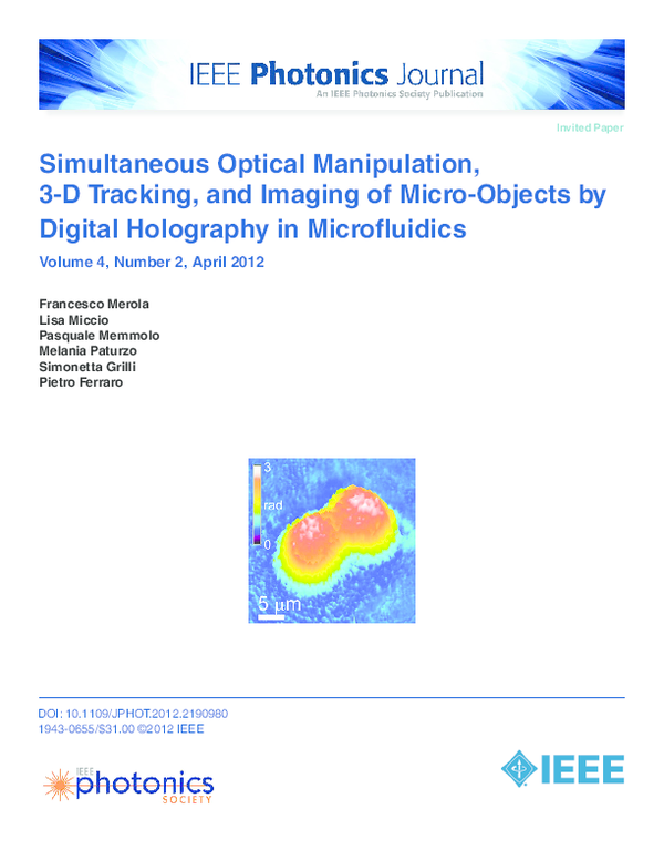 (PDF) Simultaneous optical manipulation, 3-D tracking, and imaging of micro-objects by digital ...