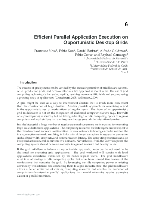 Pdf Efficient Parallel Application Execution On Opportunistic Desktop