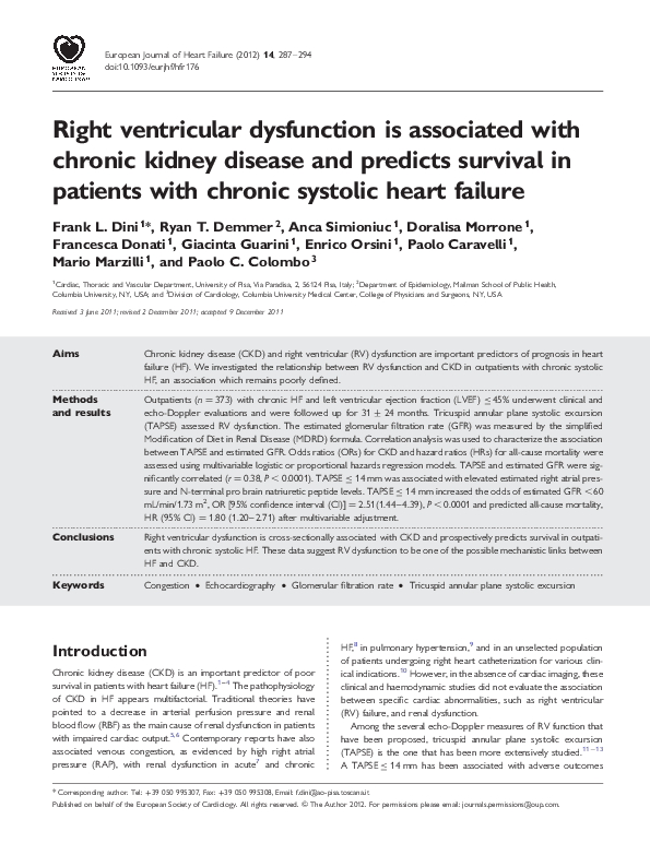 (PDF) Right ventricular dysfunction is associated with chronic kidney ...