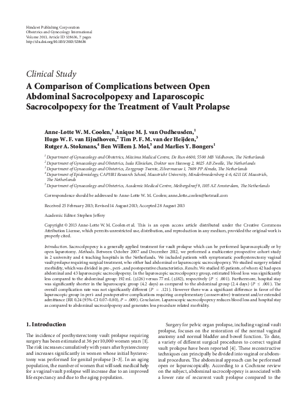 Pdf A Comparison Of Complications Between Open Abdominal