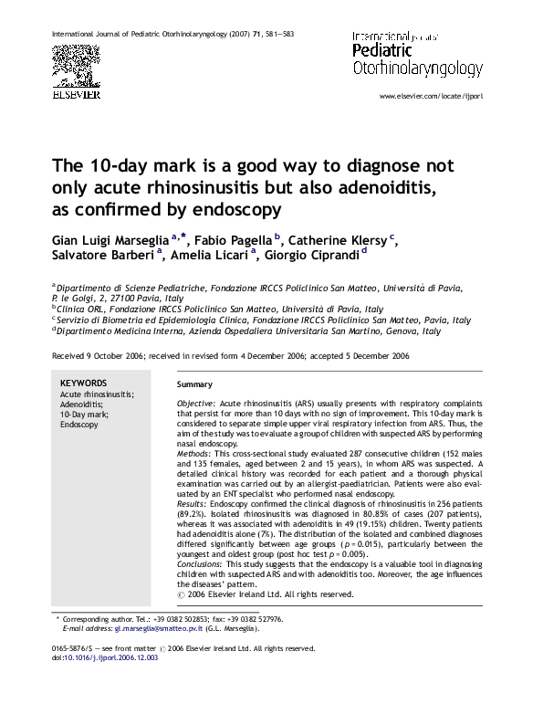 (PDF) The 10-day mark is a good way to diagnose not only acute ...