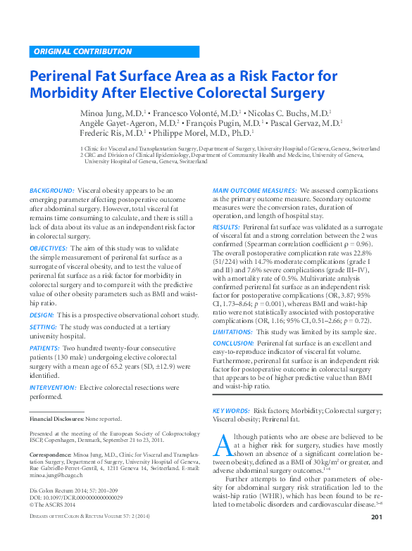 (PDF) Perirenal Fat Surface Area as a Risk Factor for Morbidity After ...