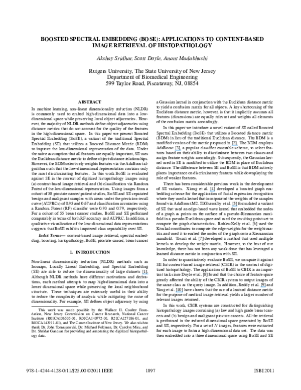 (PDF) Boosted Spectral Embedding (BoSE): Applications to content-based image retrieval of ...