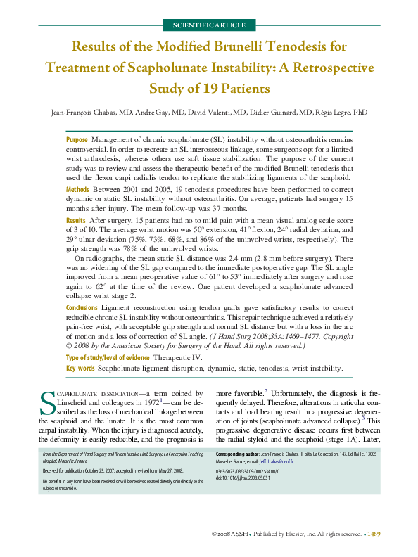 (PDF) Results of the Modified Brunelli Tenodesis for Treatment of ...