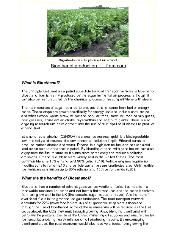 (DOC) Bioethanol production from corn