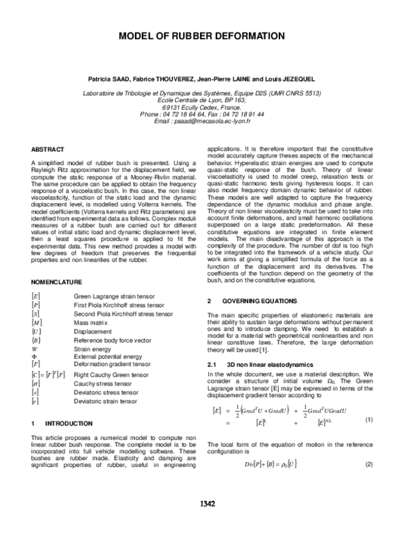 (PDF) Model of rubber deformation