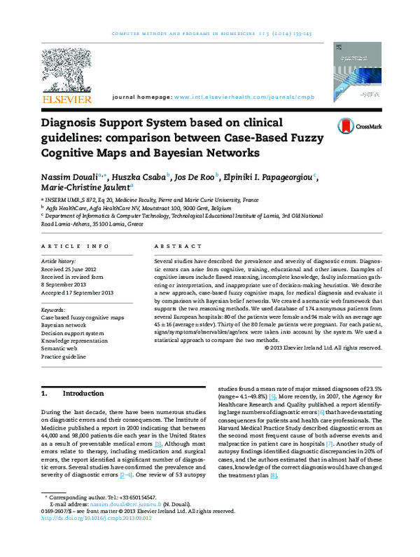 (PDF) Diagnosis Support System based on clinical guidelines: comparison between Case-Based Fuzzy ...