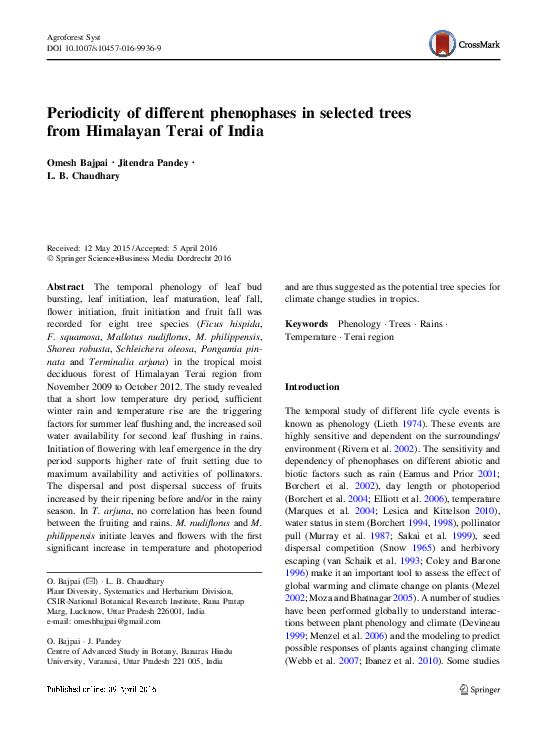 (PDF) Periodicity of different phenophases in selected trees from ...