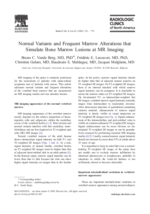 (PDF) Normal Variants and Frequent Marrow Alterations that Simulate ...